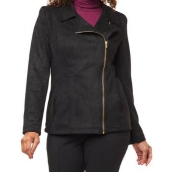 IMAN | Jackets & Coats | Iman Global Chic Faux Suede Moto Jacket 79956 ...